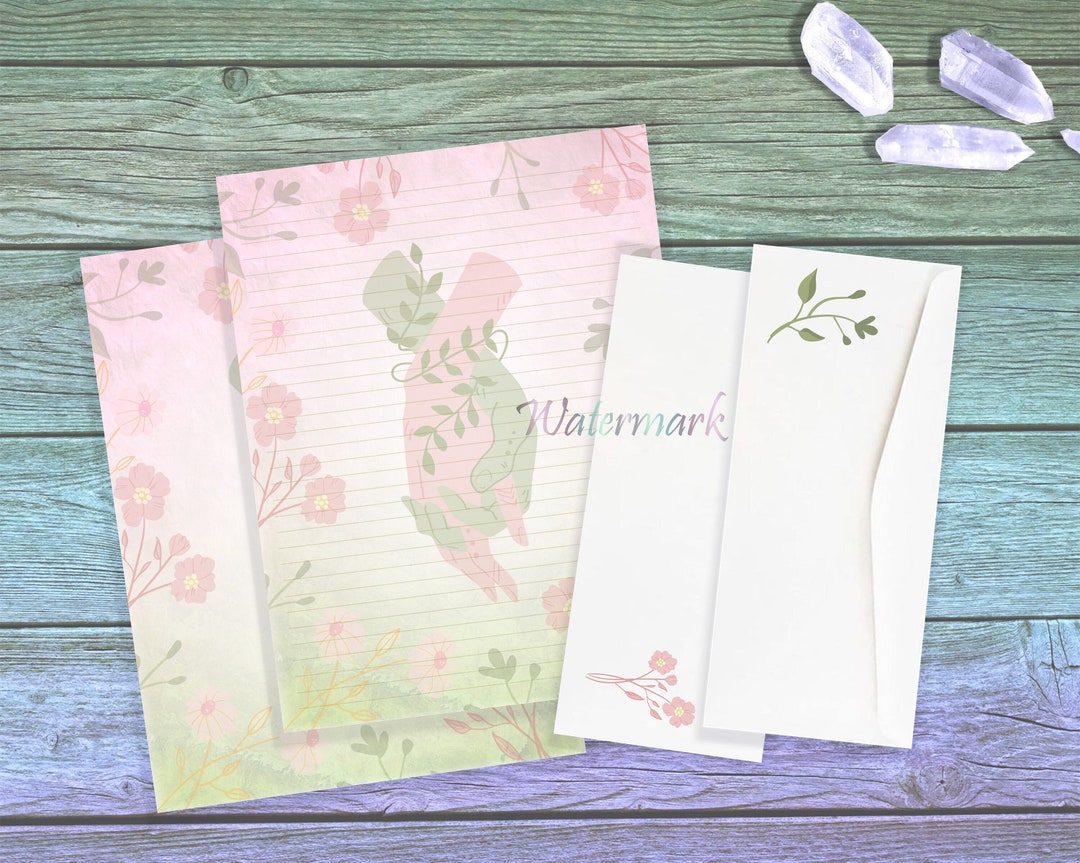 Fairy Love Writing Paper Set Fae Stationery Fantasy Stationery Floral ...