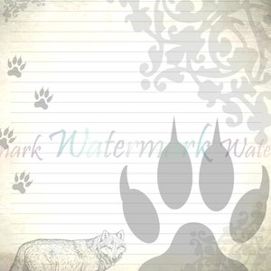 Grey Wolf Writing Paper Set Wolves Stationery Wolf - Etsy