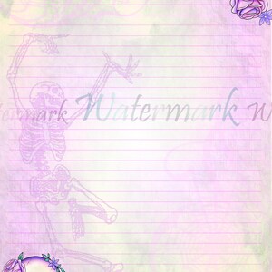 Dancing Skeleton Writing Paper Set | Gothic Stationery Set | Creepy ...