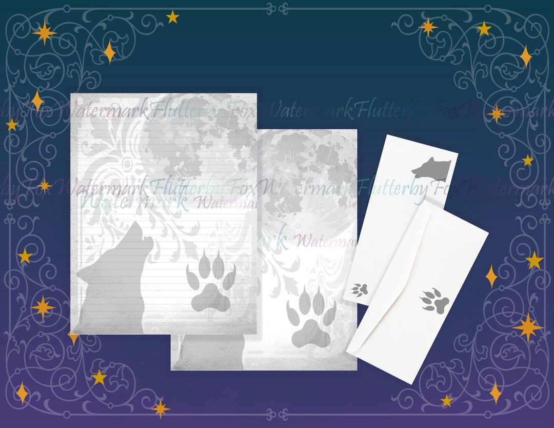 Howling Wolf Stationery | Wolf Writing Paper | Wolves Pages | Junk ...