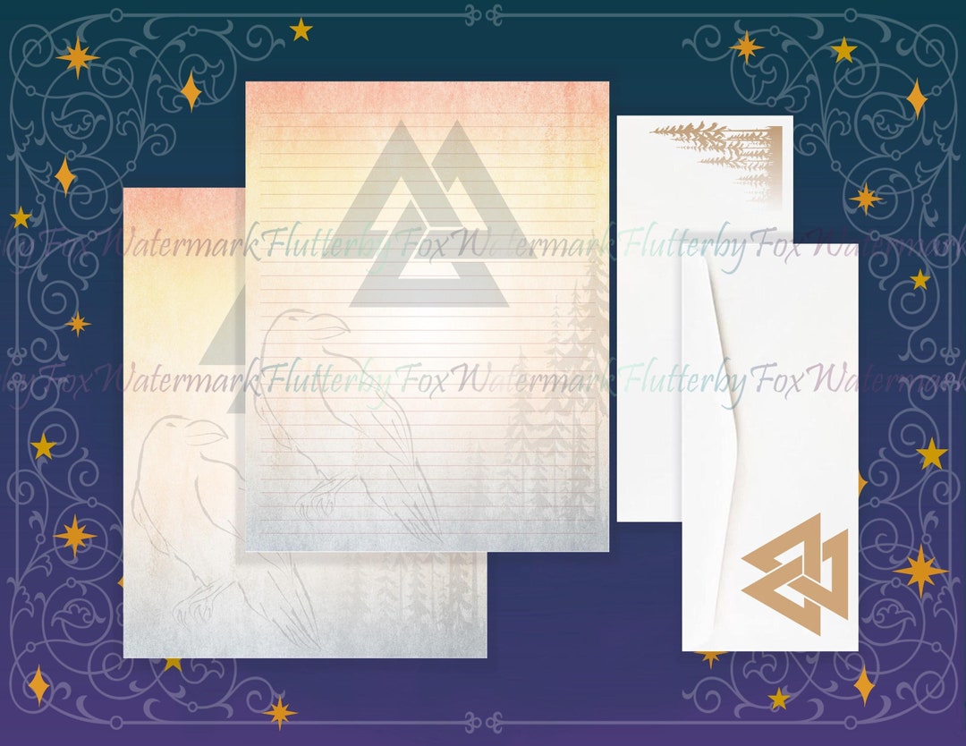 Valknut Stationery Set | Norse Writing Paper | Nordic Page Set | Norse ...