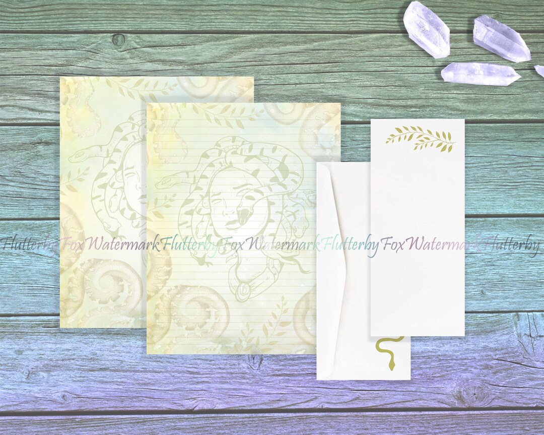 Medusa Stationery Set Medusa Writing Paper Hellenistic Stationery Greek ...