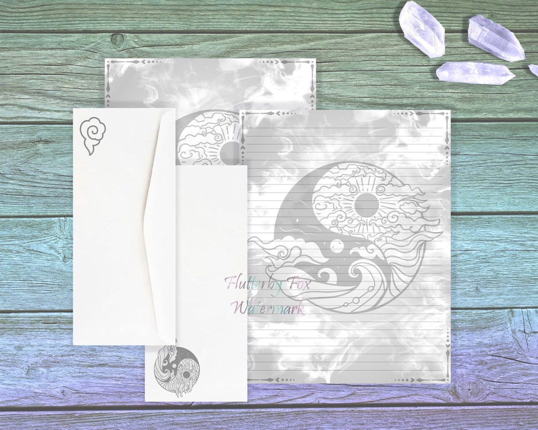 Yin and Yang Writing Paper Set Yin Yang Stationery Sun and Moon Writing ...