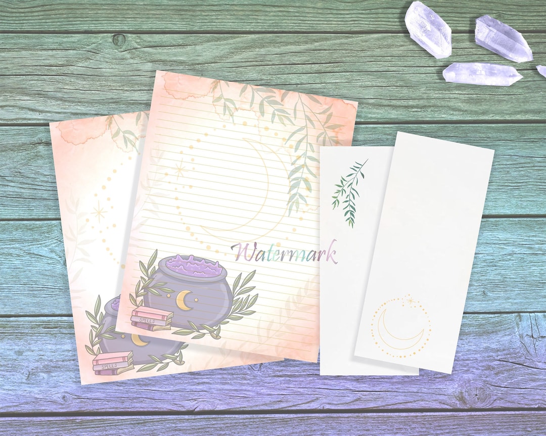 Moon Cauldron Writing Paper Cauldron Stationery Set Spell Paper Witchy ...