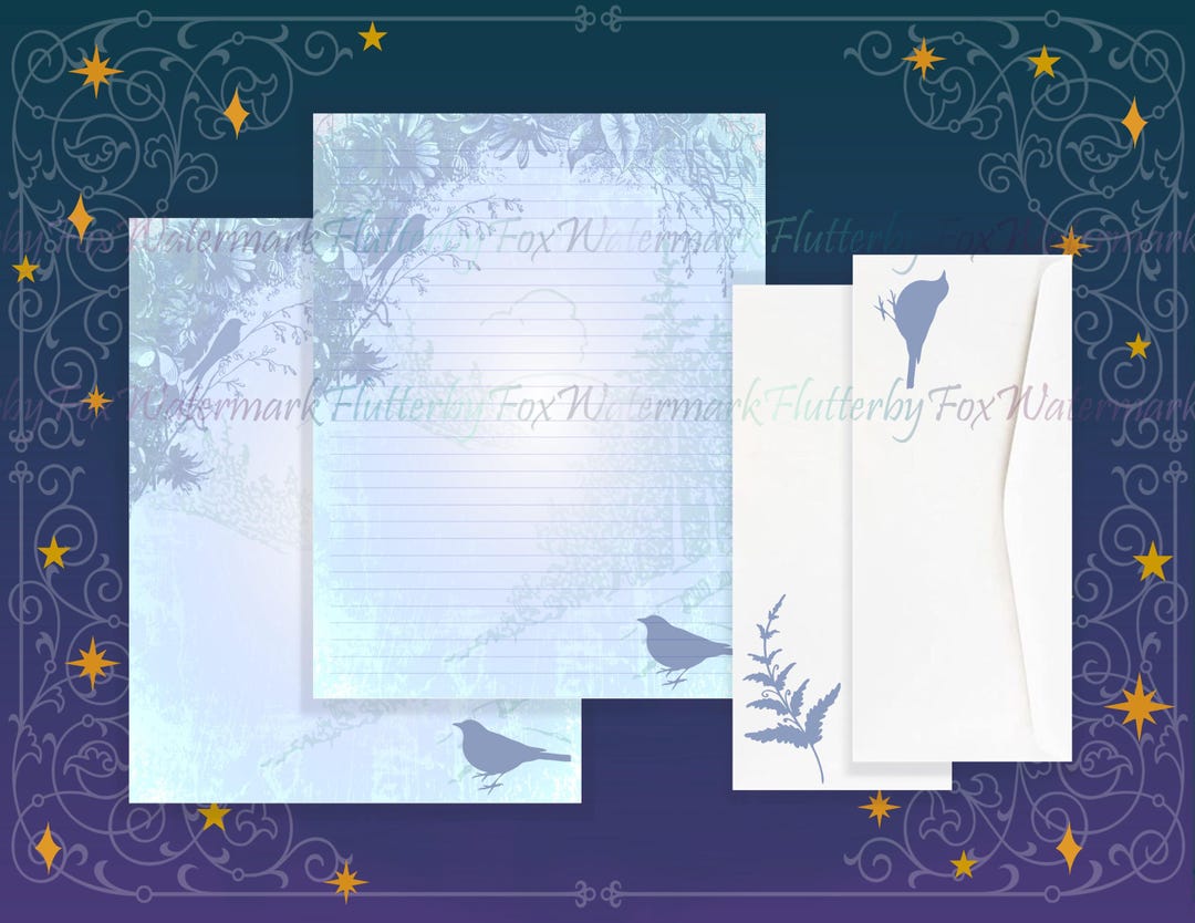 Blue Birds Writing Paper Set | Woodland Stationery Paper | Bird ...