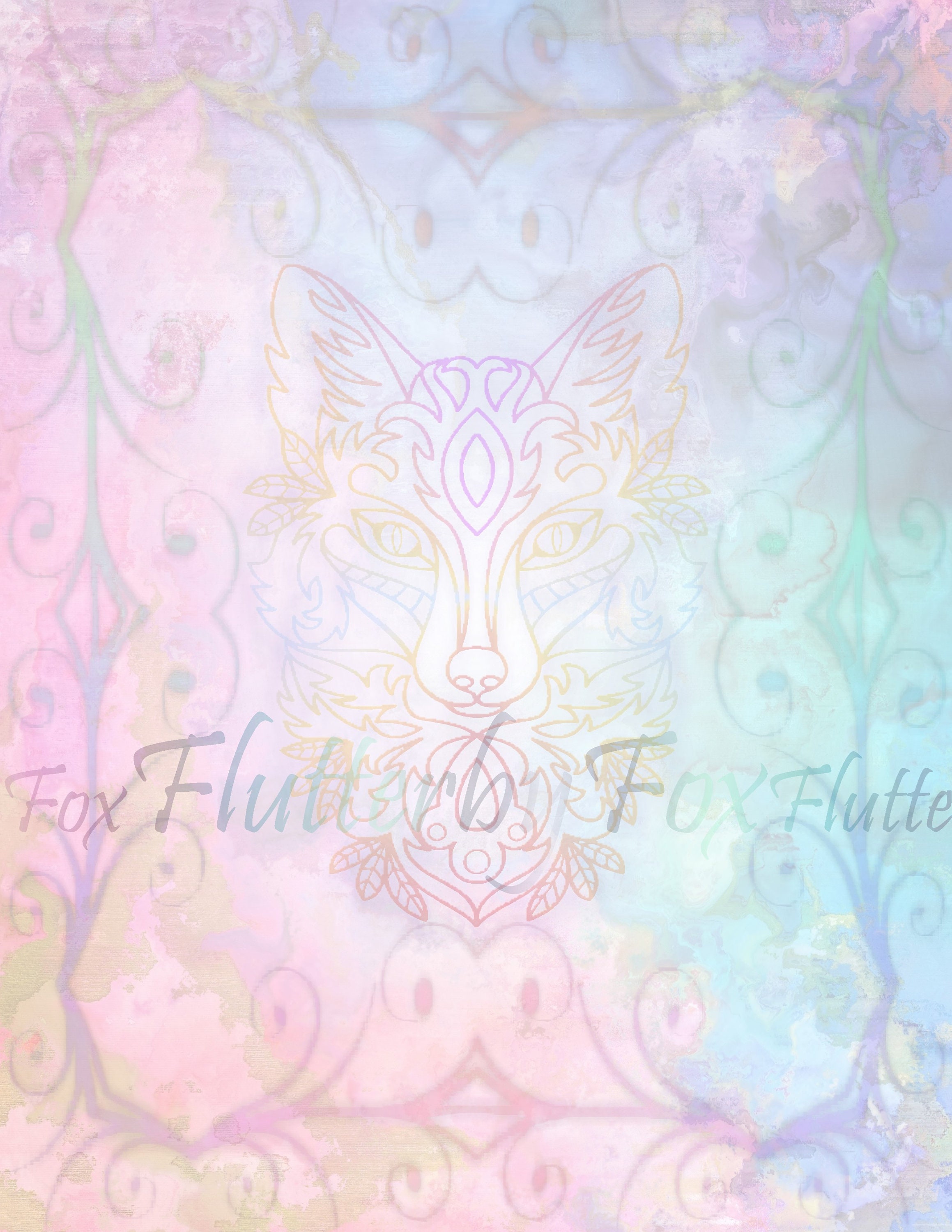 Rainbow Wolf Writing Paper | Wolf Letter Paper | Spirit Animal ...