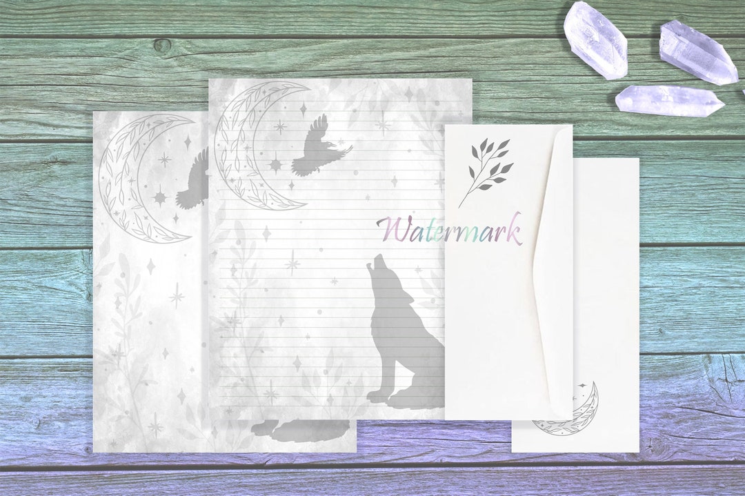 Wolf and Raven Writing Paper Set Crow Wolf Stationery Paper Writing ...