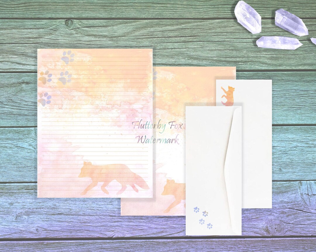 Watercolor Fox Stationery Set Fox Writing Paper Set Fox Journal Fox ...
