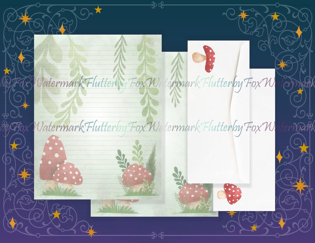 Mushroom Writing Paper | Mushroom Stationery Set | Mushroom Letter ...