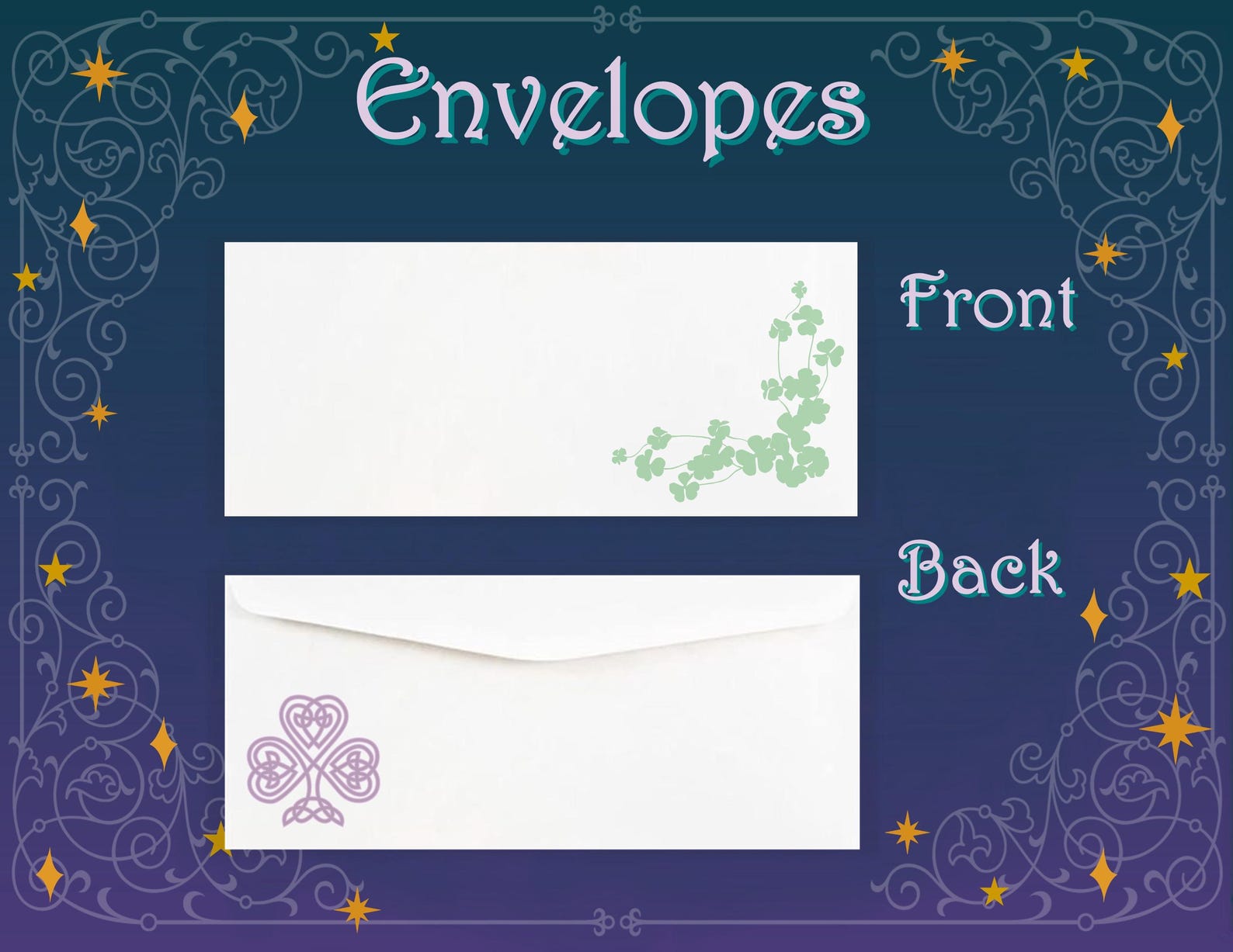 Shamrock Writing Paper | Clover Stationery Set | Celtic Knot Stationery ...