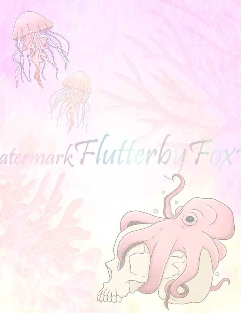Octopus and Skull Writing Paper Set | Octopus Stationery Set | Ocean ...