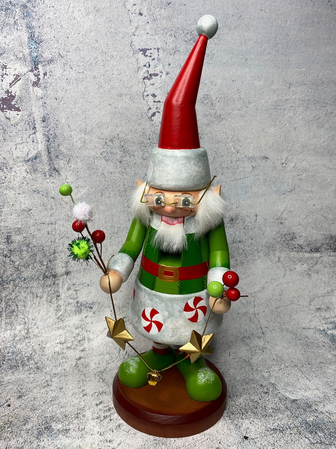 Nutcracker Christmas Elf Collectible Nutcrackers Elf Gift Peppermint ...