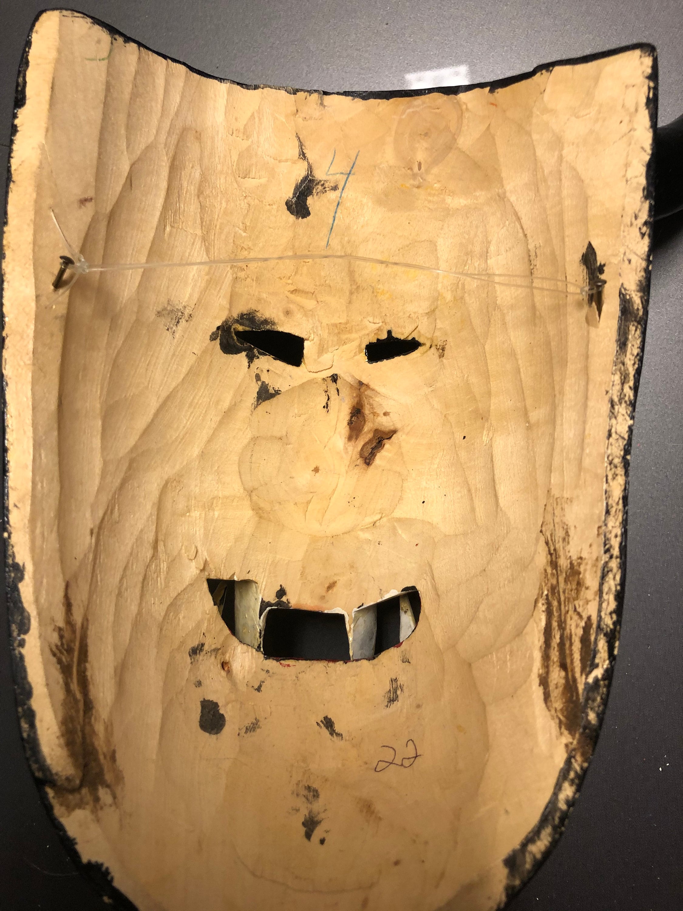 Horned Folk Mask | Hand-carved Wood Mask - Etsy