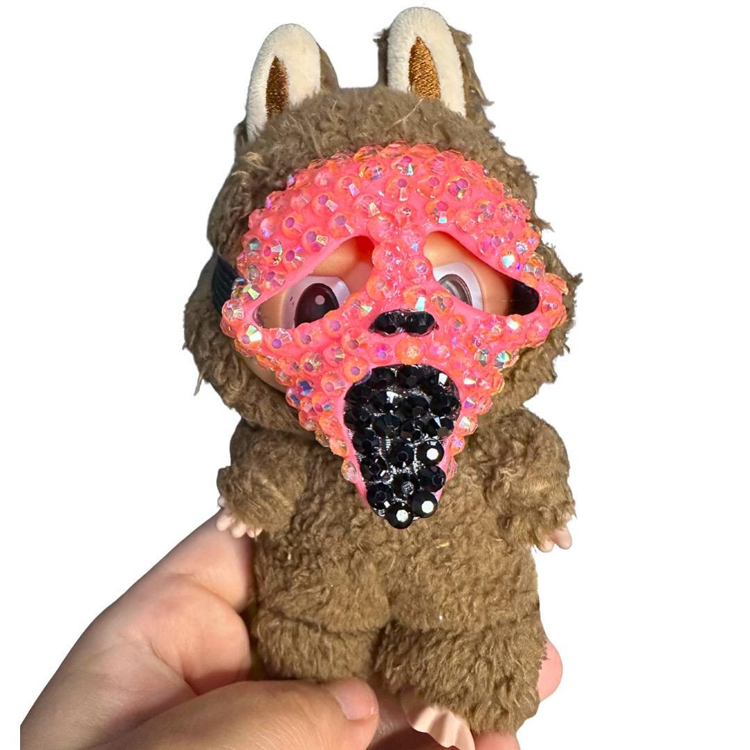 Labubu Mask Ghost , Rhinestone Mask - Etsy