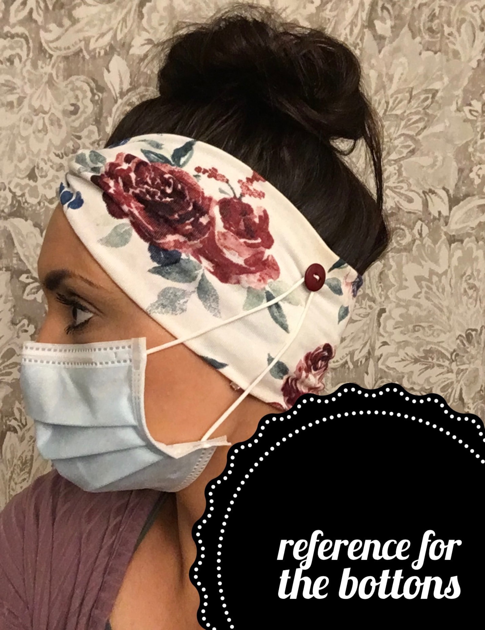 Headband With Buttonsheadband for Masksnurse Headbandear | Etsy