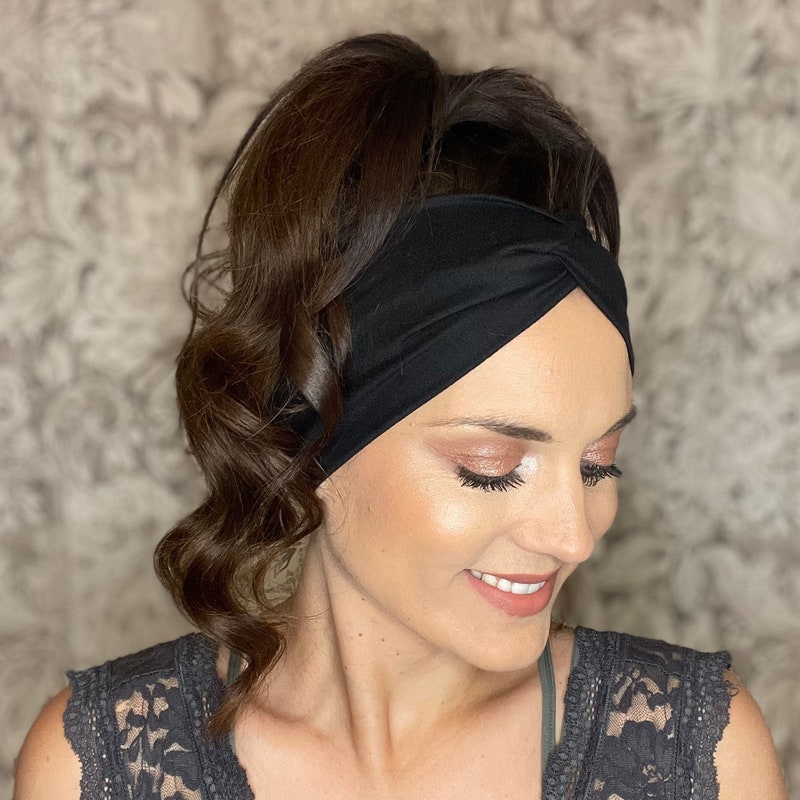 Topknot Headband Black - Etsy