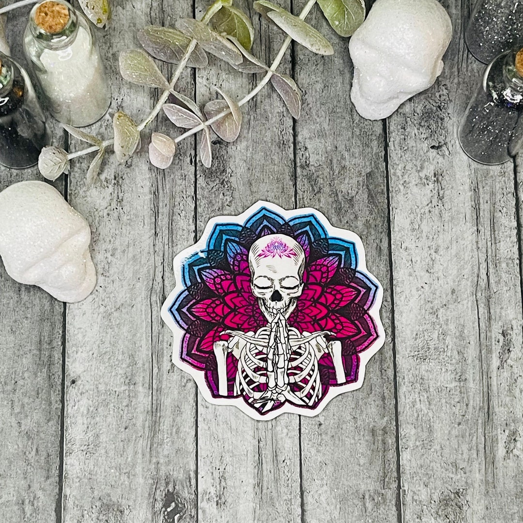 Yoga Skeleton Zen Skeleton Yoga Sticker Namaste Sticker - Etsy