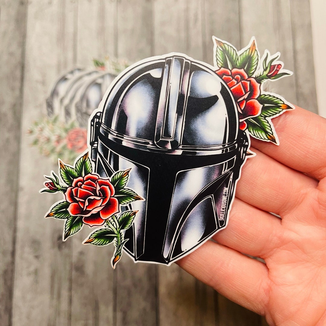 Mando Helmet Sticker | the Mandalorian Sticker | Mando Decal | Rose ...