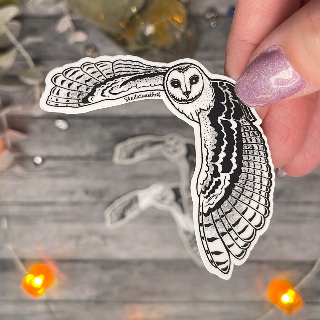 Barn Owl Sticker | Owl Vinyl Sticker | Owl Wings Sticker | Fall Sticker ...