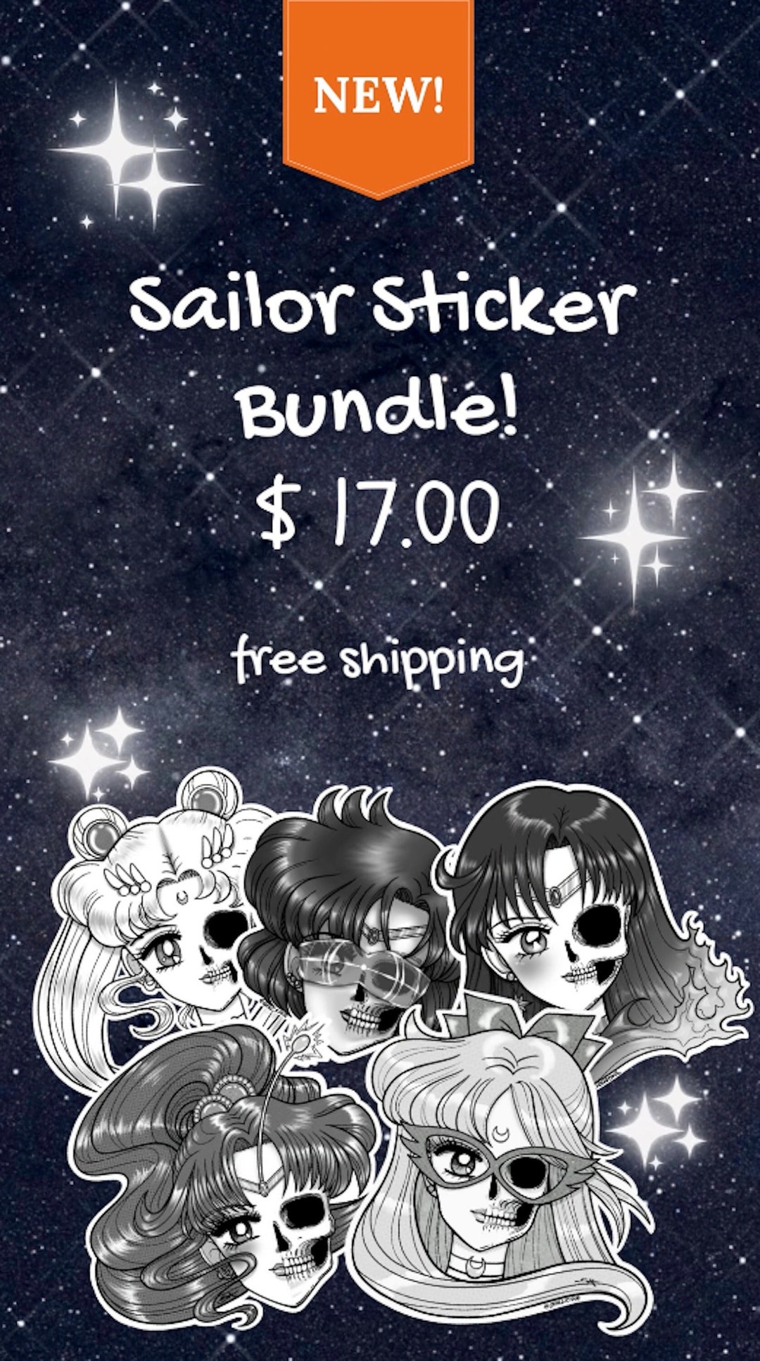 Sailor Moon Vinyl Sticker Bundle | Inner Senshi, Manga Style - Etsy