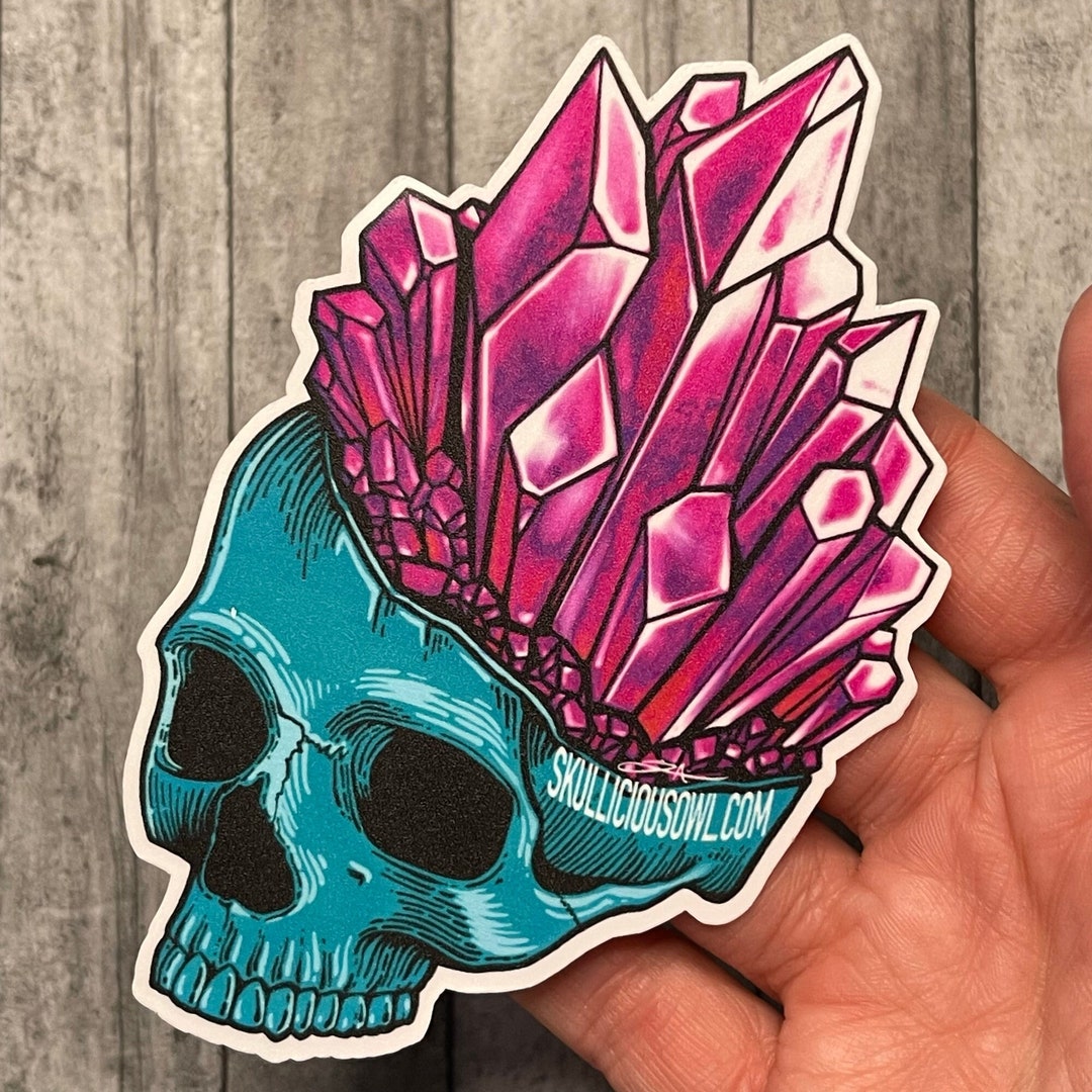 Skull Crystal Sticker | Skull Crystals Tattoo Sticker | Crystal Sticker ...