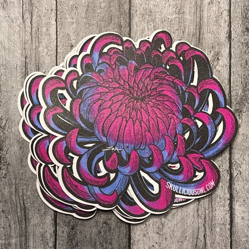 Chrysanthemum Sticker Chrysanthemum Tattoo Design Mums Sticker Red ...