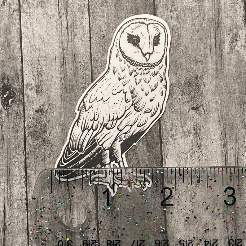Barn Owl Sticker | Owl Vinyl Sticker | Owl Tattoo Art Sticker | Owl ...