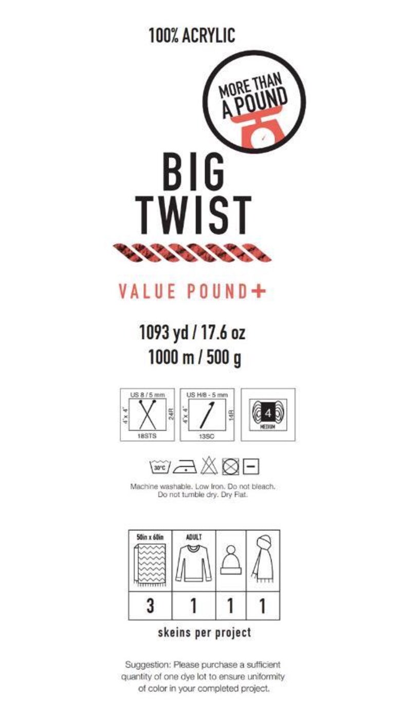 Big Twist One Pound Plus Yarn - Etsy