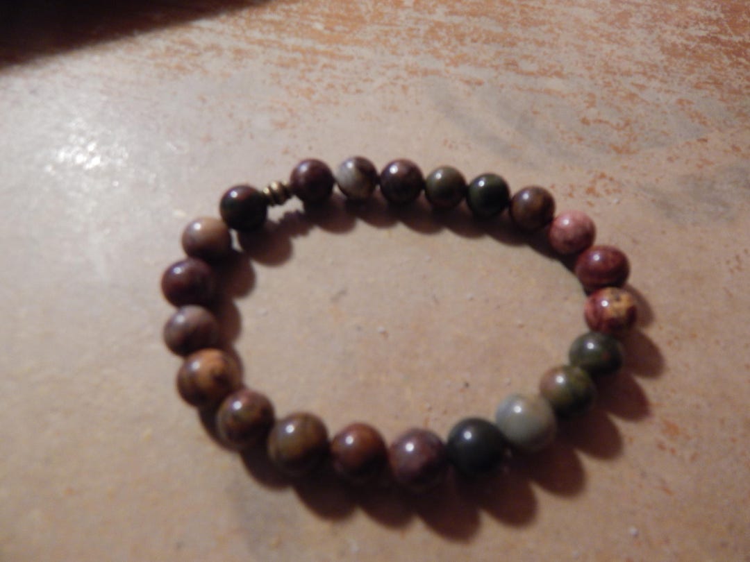 Rainbow Picasso Jasper Stretchy Bracelet - Etsy