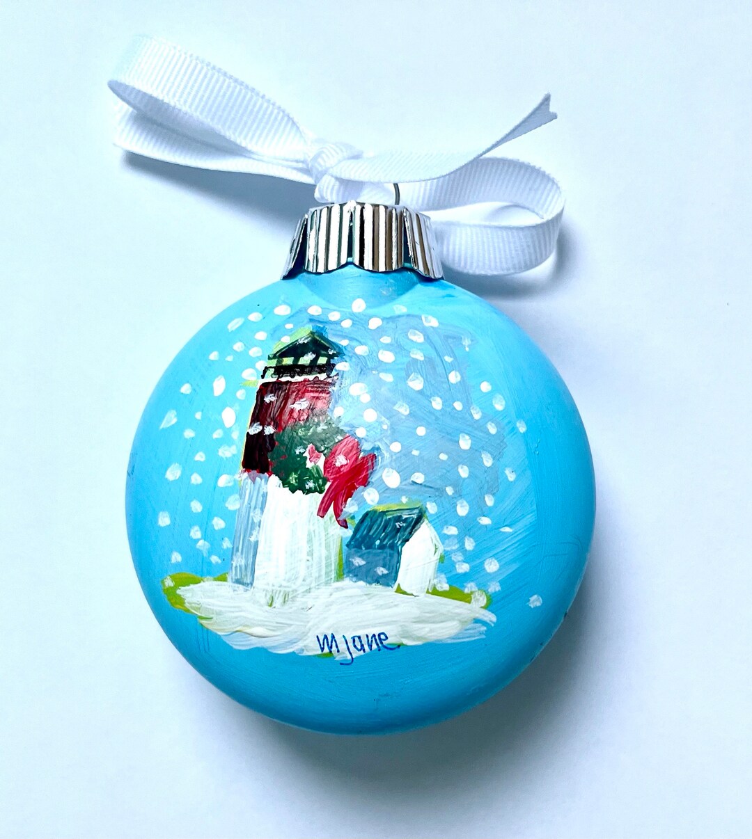 Ornament Hand Painted With an Image of Point Judith Lighthouse - Etsy