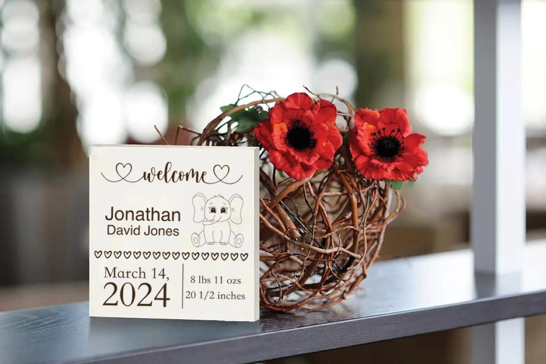 Personalized Baby Birth Plaque Engraved Newborn Keepsake Gift - Etsy