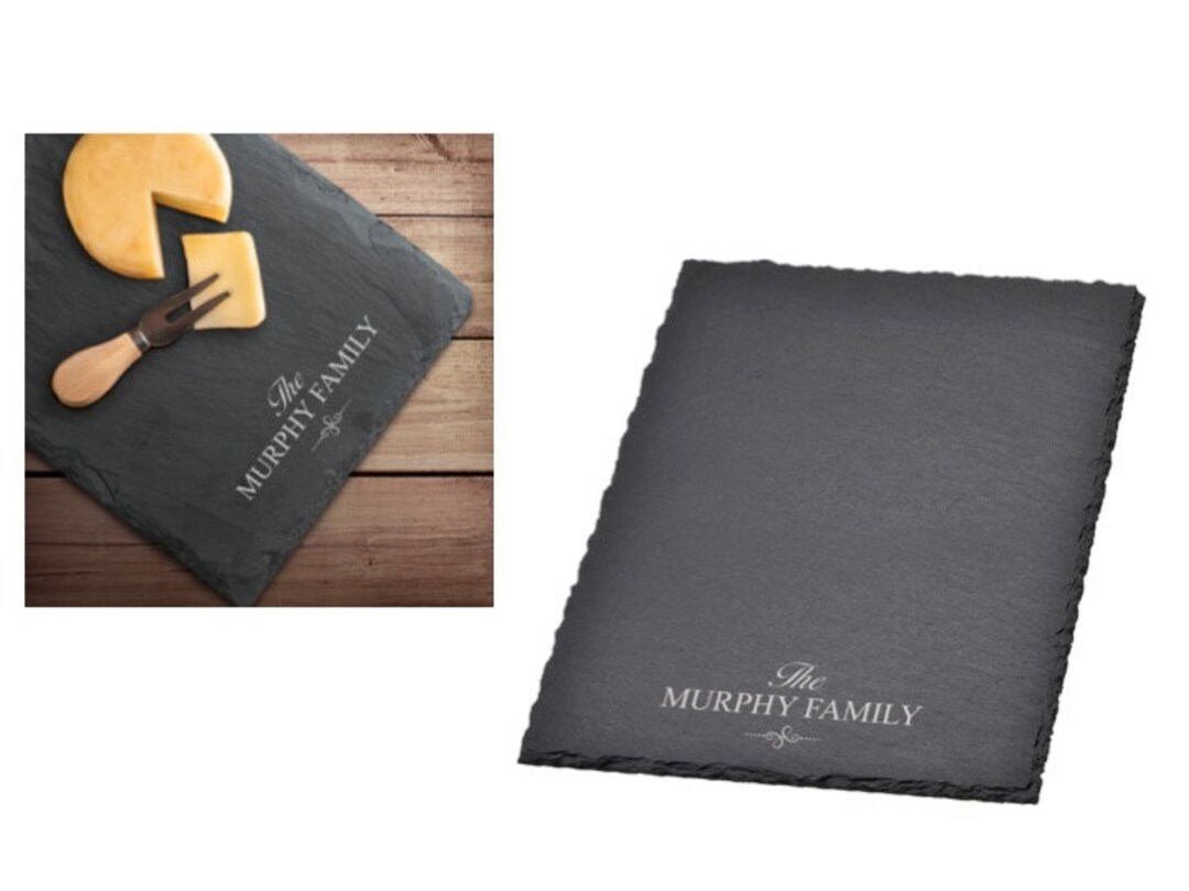 Personalized Slate Cheese Board Laser Engraved With Your Last Name - Etsy