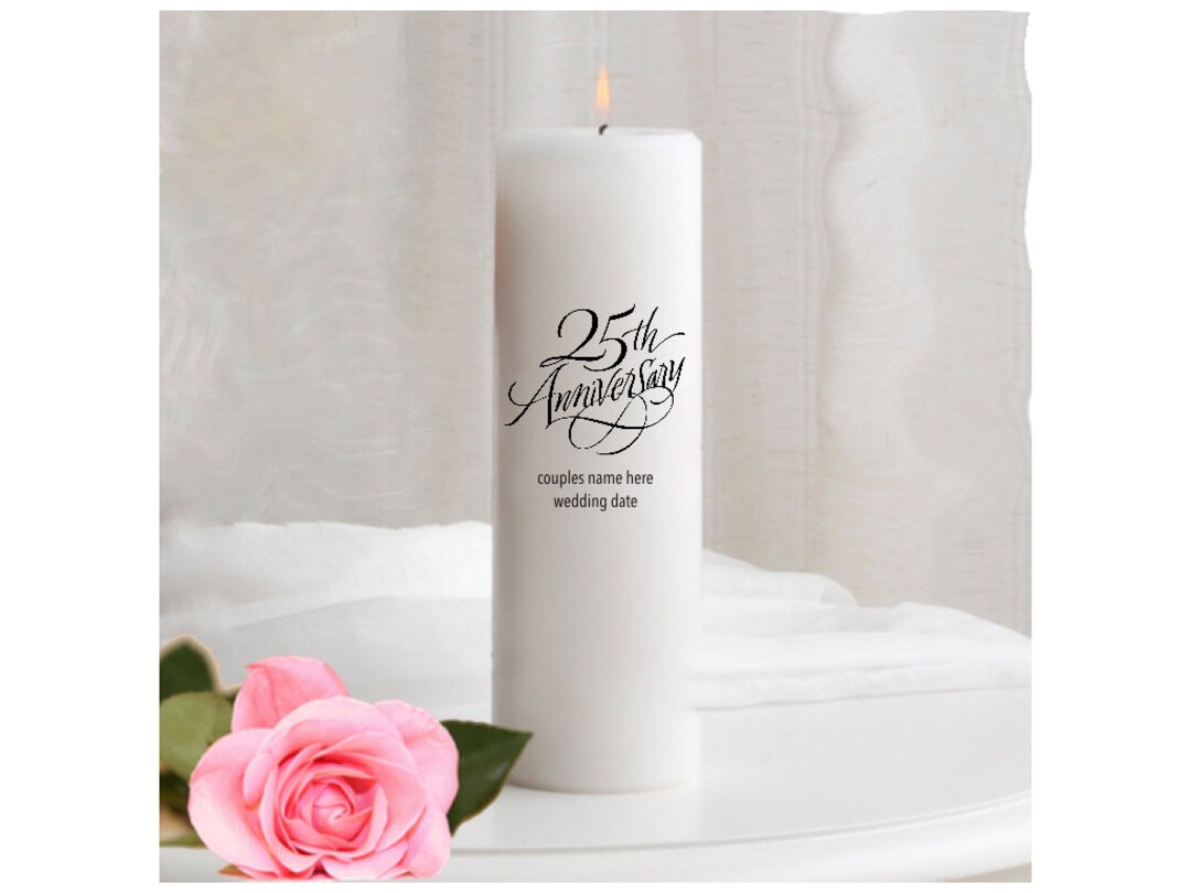 Candle - 25th Wedding Anniversary Unity Candle Personalized 3" X 9" - Etsy