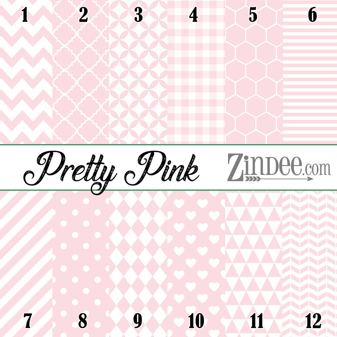 Pretty Pink Printed Vinyl, Adhesive Vinyl, Heat Transfer Vinyl, Pattern ...