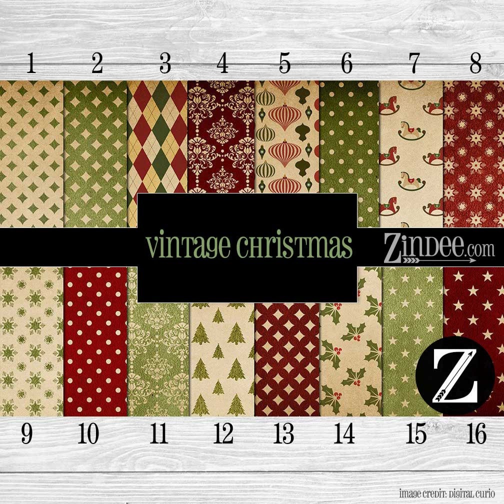 Vintage Christmas Printed Vinyl, Adhesive Vinyl, Heat Transfer Vinyl ...