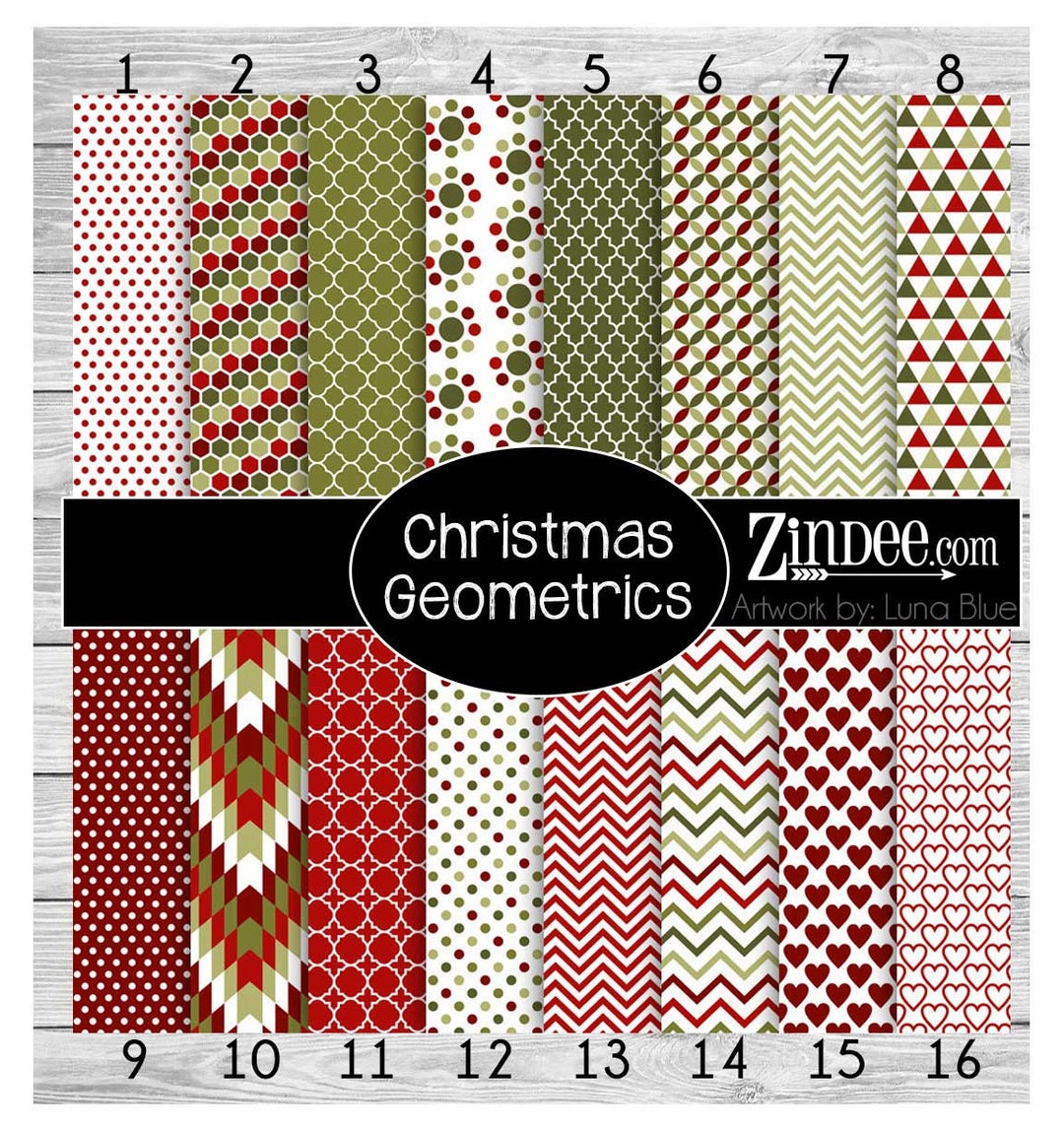 Christmas Geometrics Printed Vinyl, Adhesive Vinyl, Heat Transfer Vinyl ...