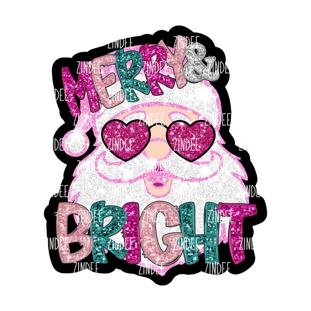 Sparkle Santa Acrylic BLANK and Matching UVDTF Sticker (2 Inch) NO Hole ...