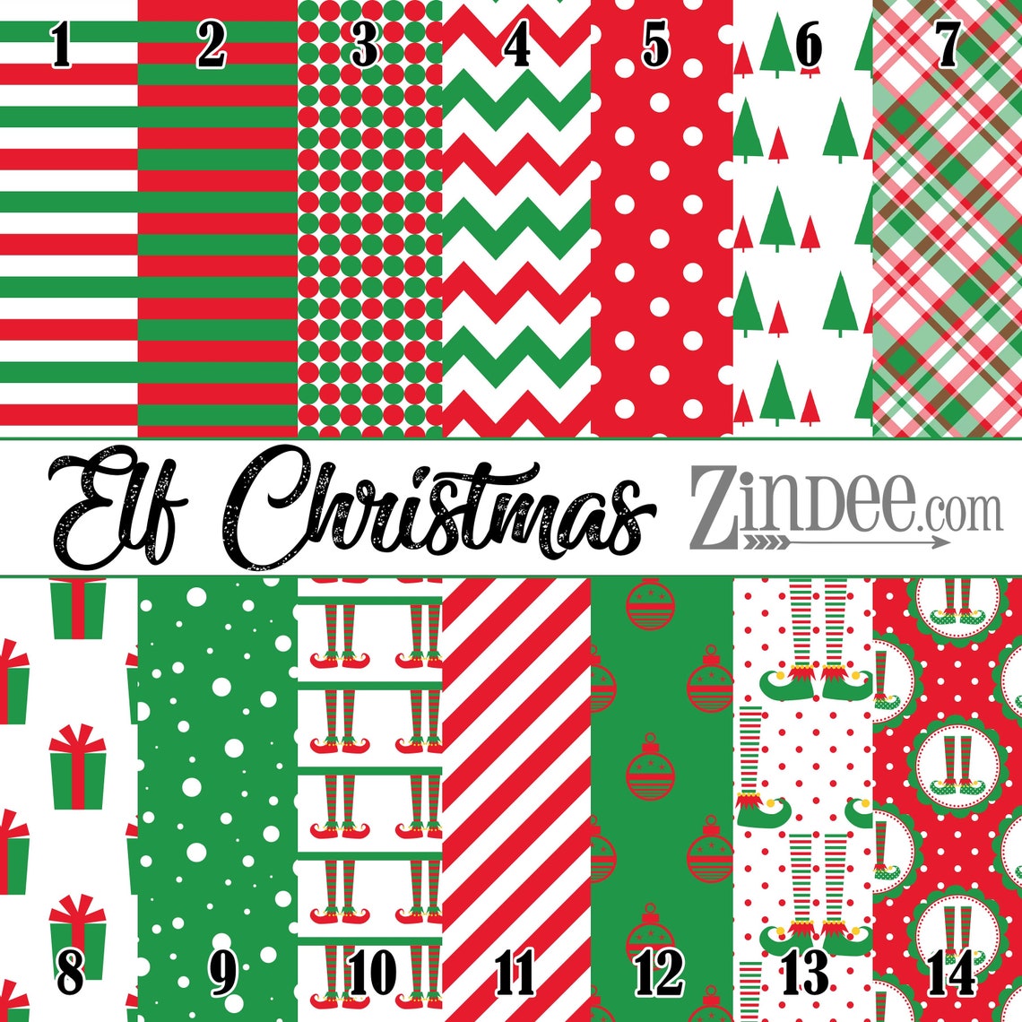 Elf Christmas pattern printed vinyl adhesive vinyl heat | Etsy
