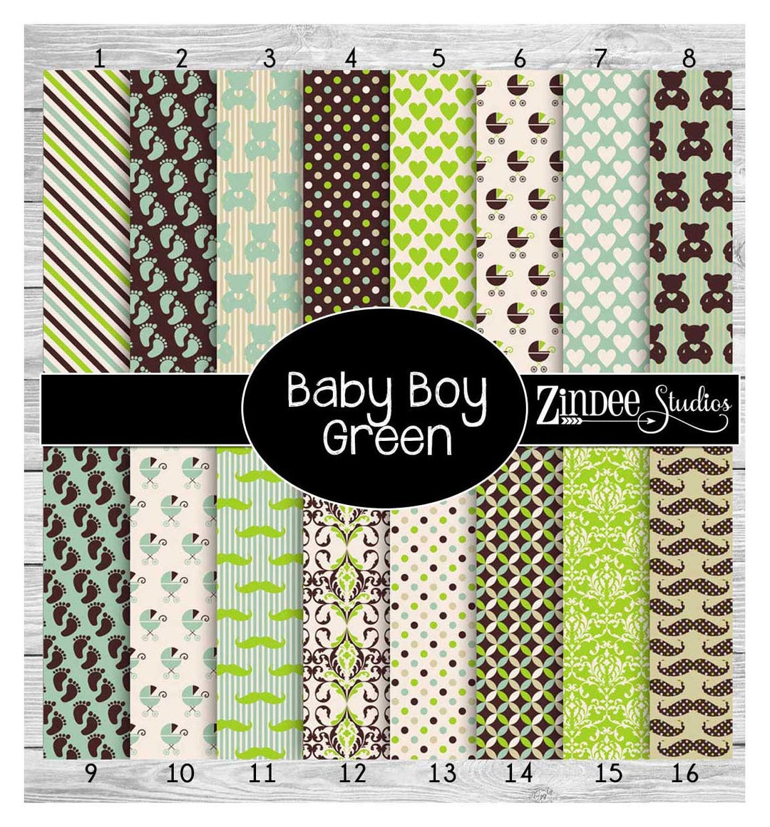 Baby Boy Green Printed Vinyl, Adhesive Vinyl, Heat Transfer Vinyl ...