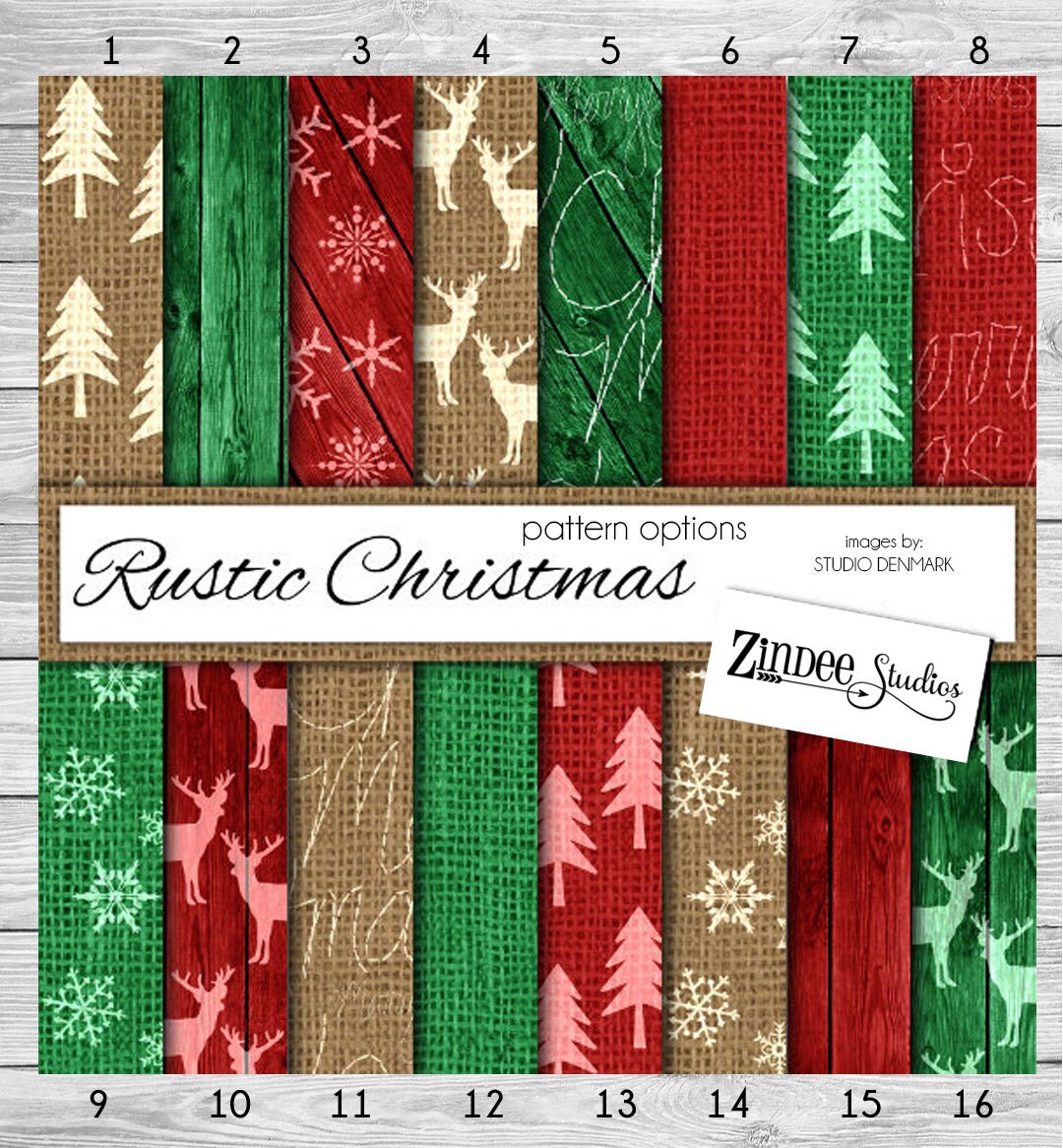 Rustic Christmas Printed Vinyl, Adhesive Vinyl, Heat Transfer Vinyl ...