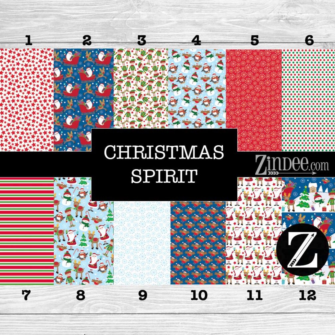 Christmas Spirit Printed Vinyl, Adhesive Vinyl, Heat Transfer Vinyl ...