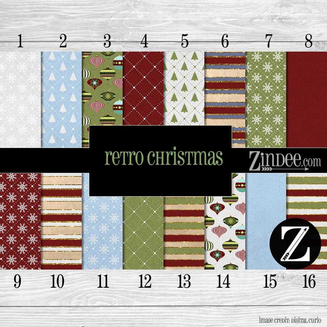 Retro Christmas 2 Printed Vinyl, Adhesive Vinyl, Heat Transfer Vinyl ...