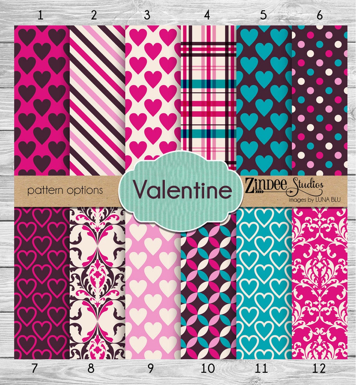 Valentines Heart Printed Vinyl, Adhesive Vinyl, Heat Transfer, Pattern ...