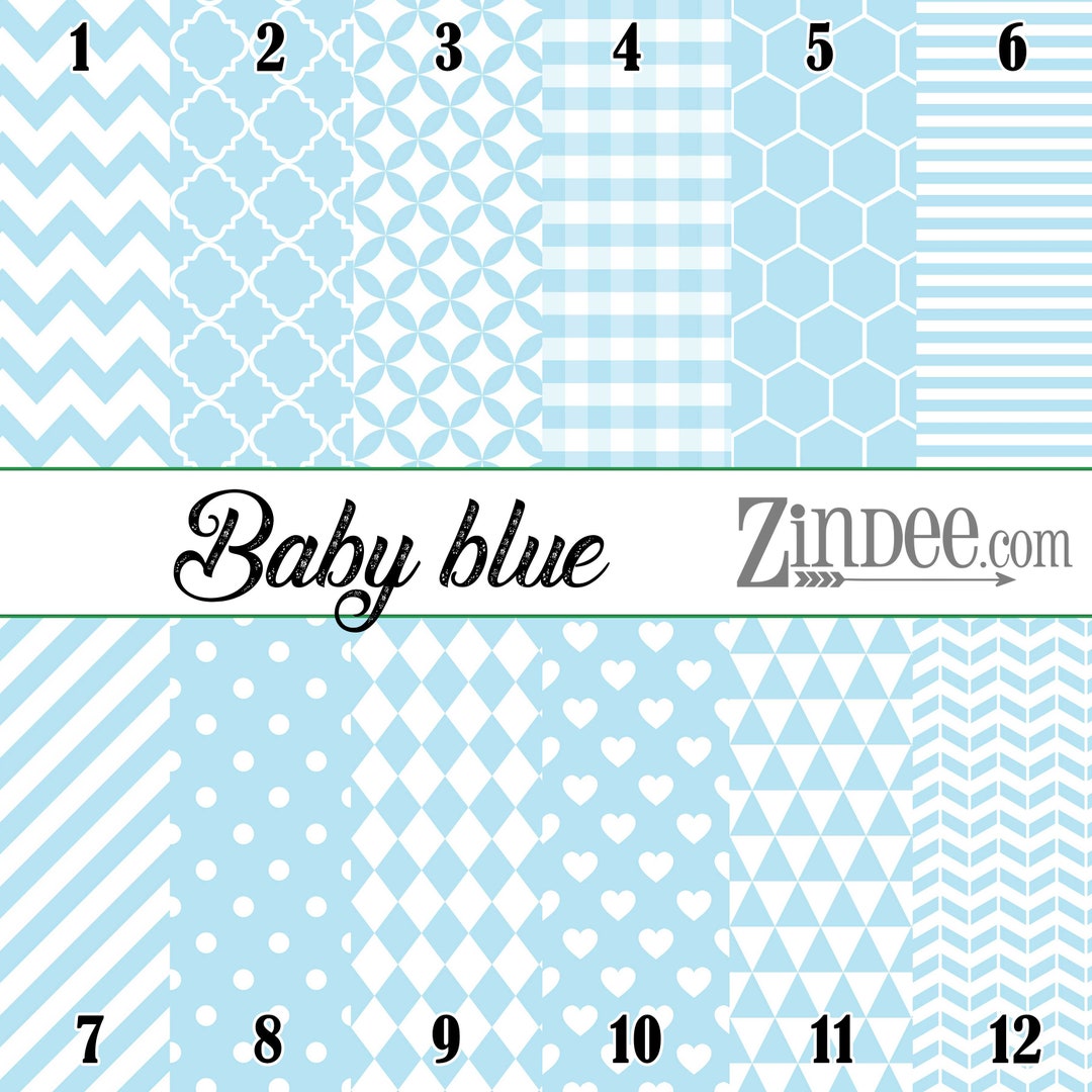 Baby Blue Printed Vinyl, Adhesive Vinyl, Heat Transfer Vinyl, Pattern ...