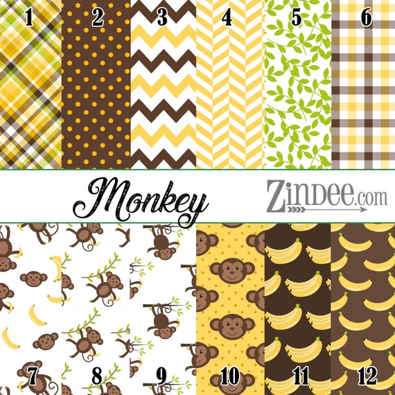 Monkey Set Printed Vinyl Adhesive Vinyl Heat Transfer Vinyl | Etsy