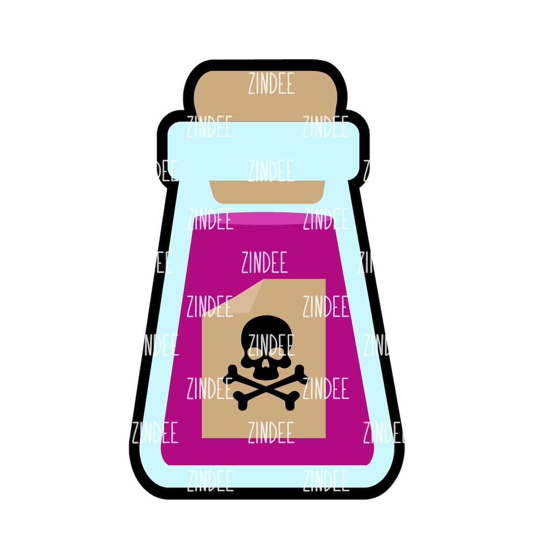 Poison Bottle Acrylic BLANK and Matching UVDTF Sticker (2 Inch) NO Hole ...