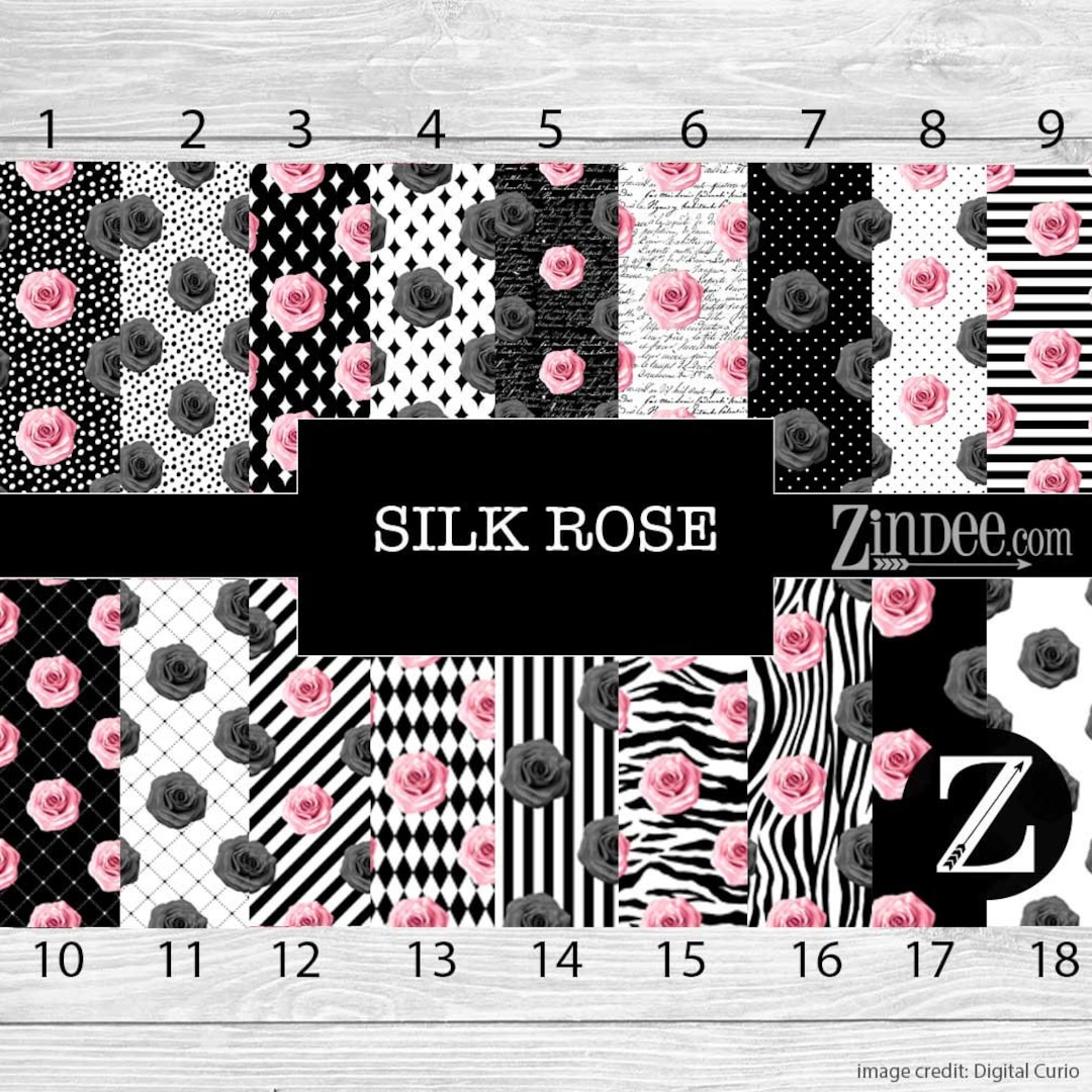 Silk Rose Printed Vinyl, Adhesive Vinyl, Heat Transfer Vinyl, Pattern ...