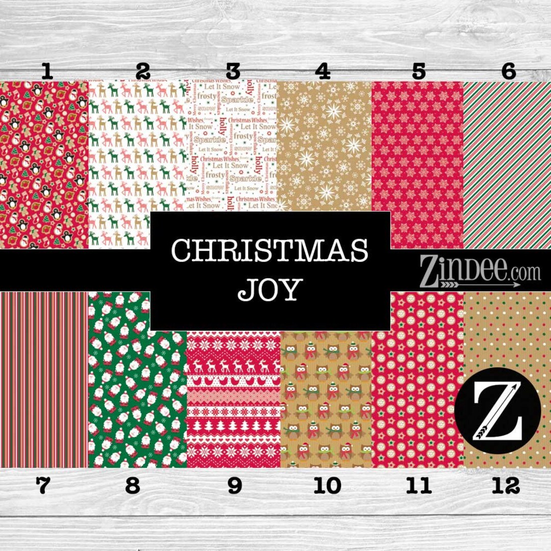 Christmas Joy Printed Vinyl, Adhesive Vinyl, Heat Transfer Vinyl ...