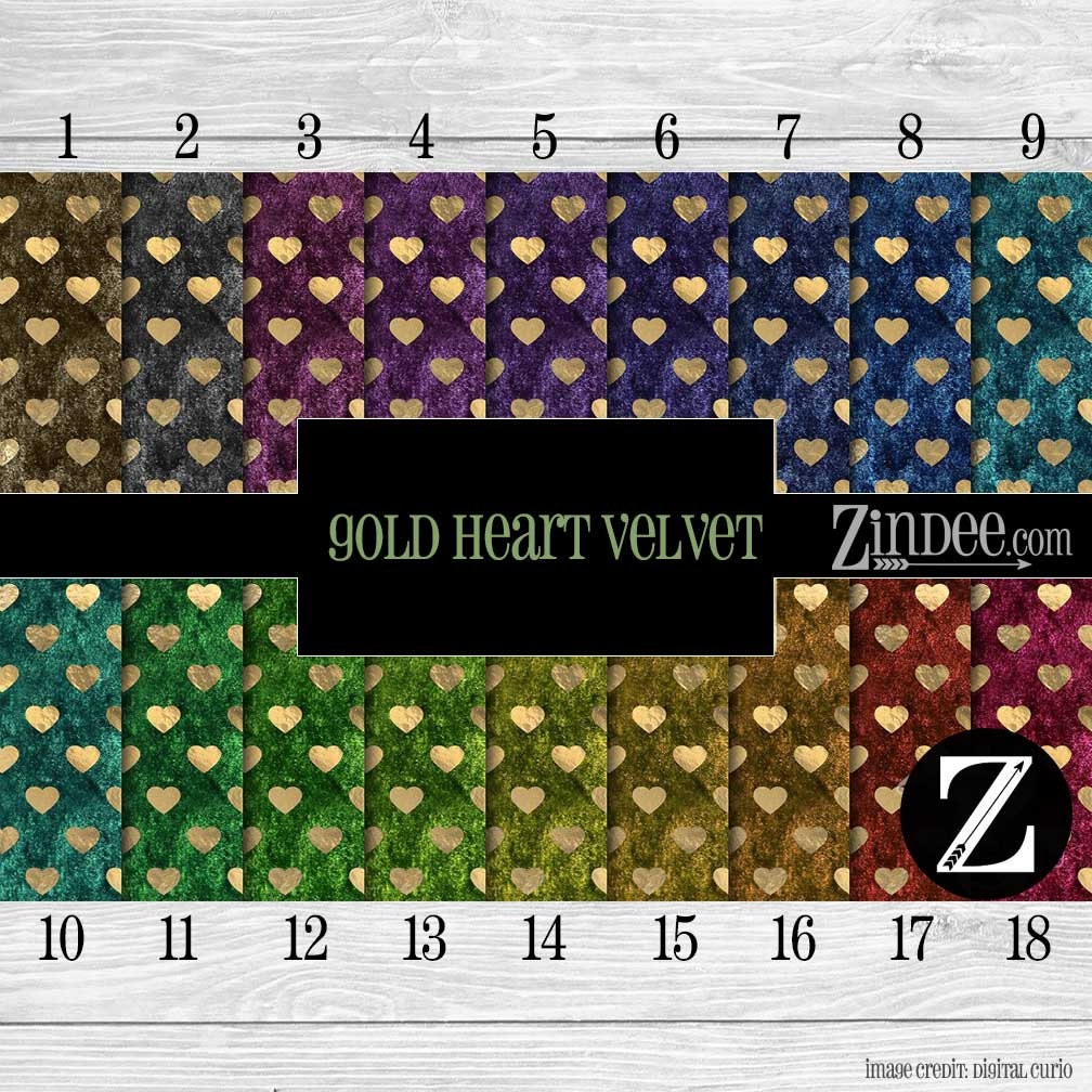 Gold heart velvet printed vinyl adhesive vinyl heat transfer | Etsy