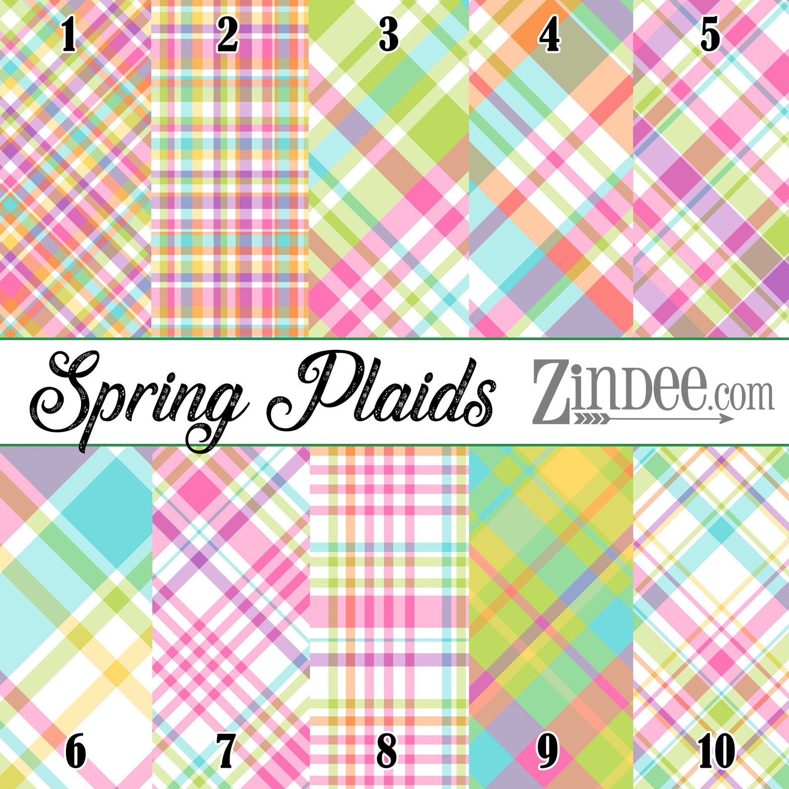 Spring Plaids Printed Vinyl, Adhesive Vinyl, Heat Transfer Vinyl ...